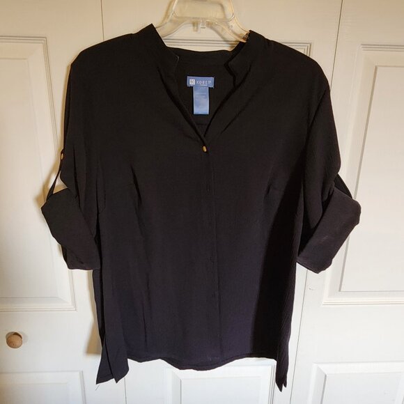 Koret | Tops | Koret Black Textured Blouse | Poshmark